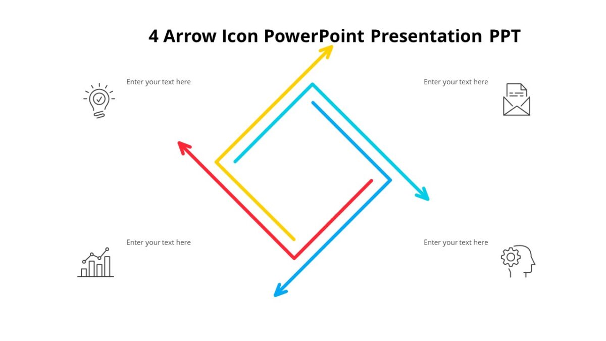 4 Arrow Icon PowerPoint Presentation PPT : 100% Editable PPTx