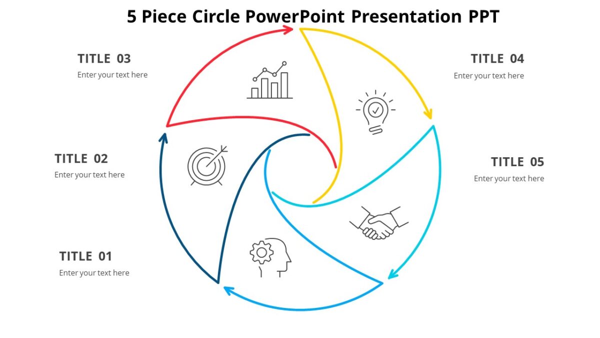 5 Piece Circle PowerPoint Presentation PPT : 100% Editable PPTx