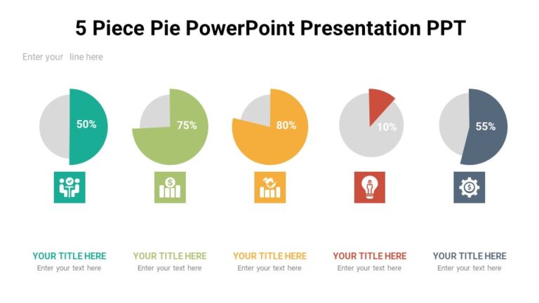 5 Piece Pie PowerPoint Presentation PPT : 100% Editable PPTx