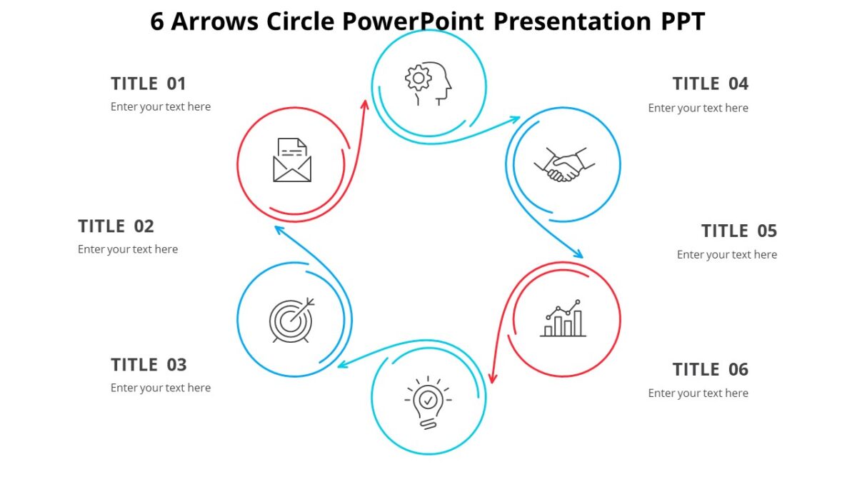 6 Arrows Circle PowerPoint Presentation PPT - PPTUniverse