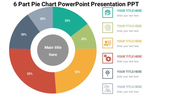 6 Part Pie Chart PowerPoint Presentation PPT : 100% Editable PPTx