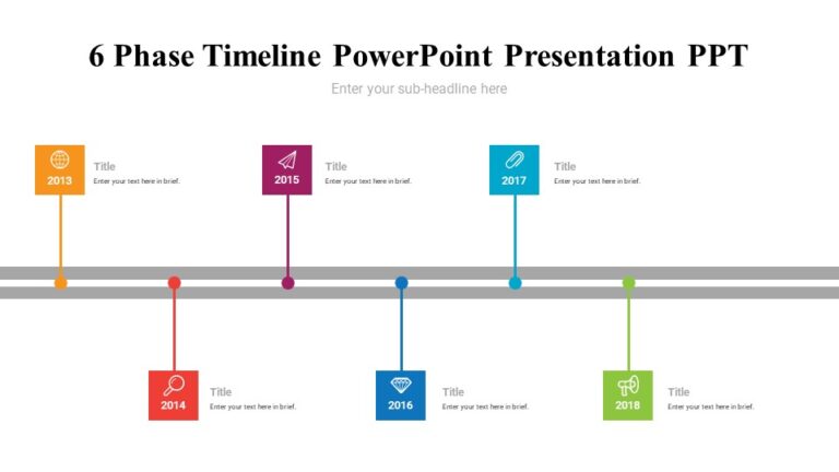 6 Phase Timeline PowerPoint Presentation PPT : 100% Editable PPTx