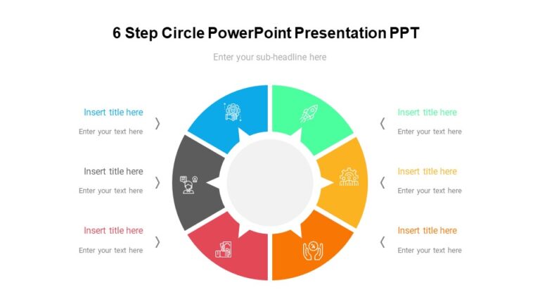 6 Step Circle PowerPoint Presentation PPT : 100% Editable PPTx
