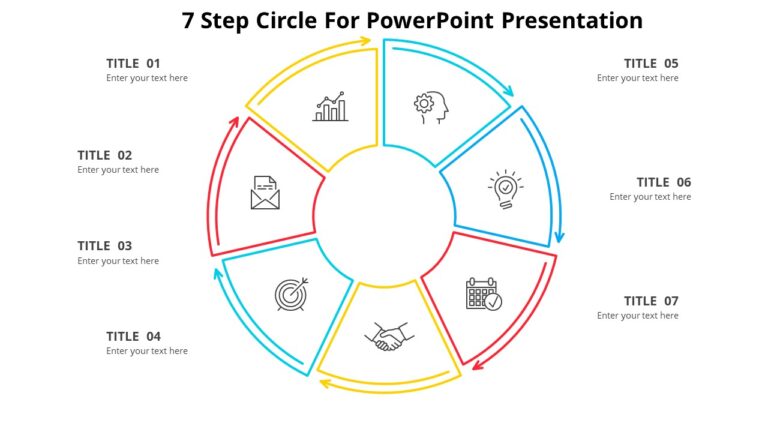 7 Step Circle For PowerPoint Presentation : 100% Editable PPTx
