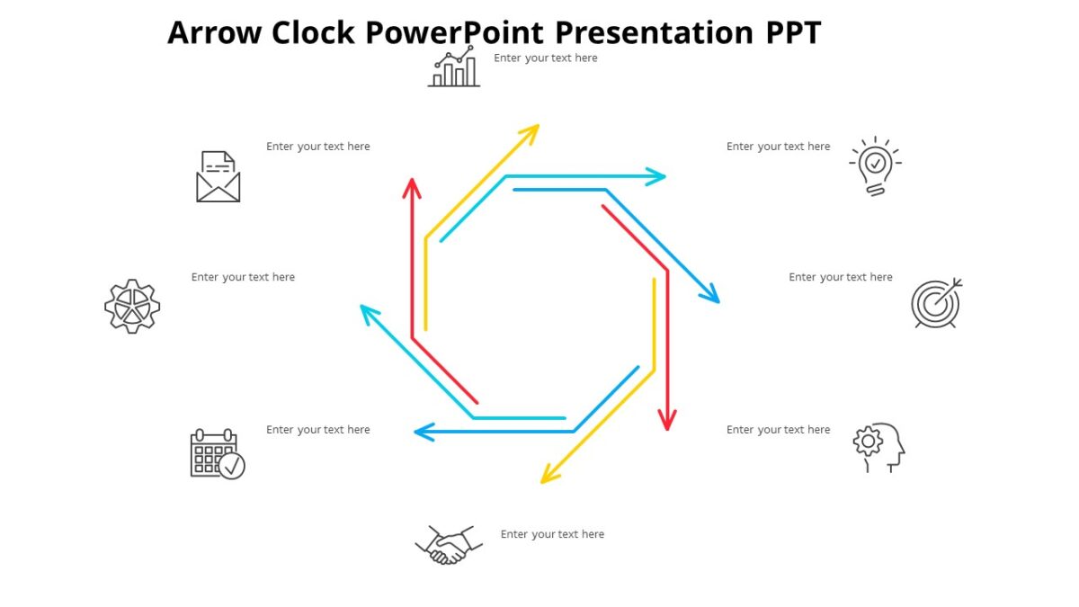 Arrow Clock PowerPoint Presentation PPT : 100% Editable PPTx