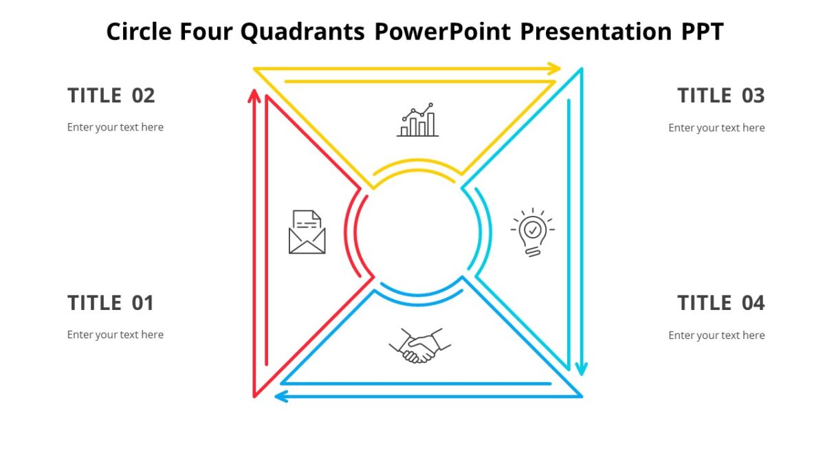 Circle Four Quadrants PowerPoint Presentation PPT : 100% Editable PPTx