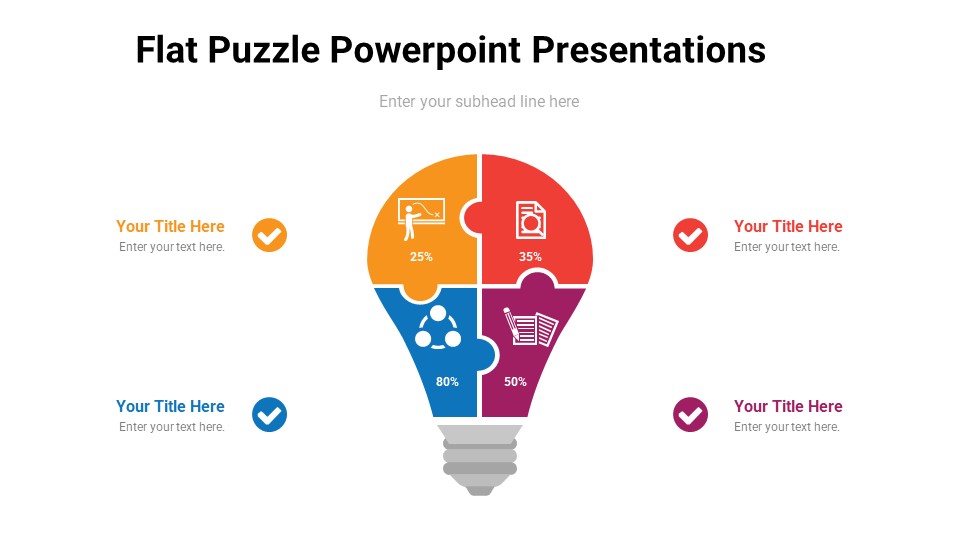 Flat Puzzle Powerpoint Presentations - PPTUniverse