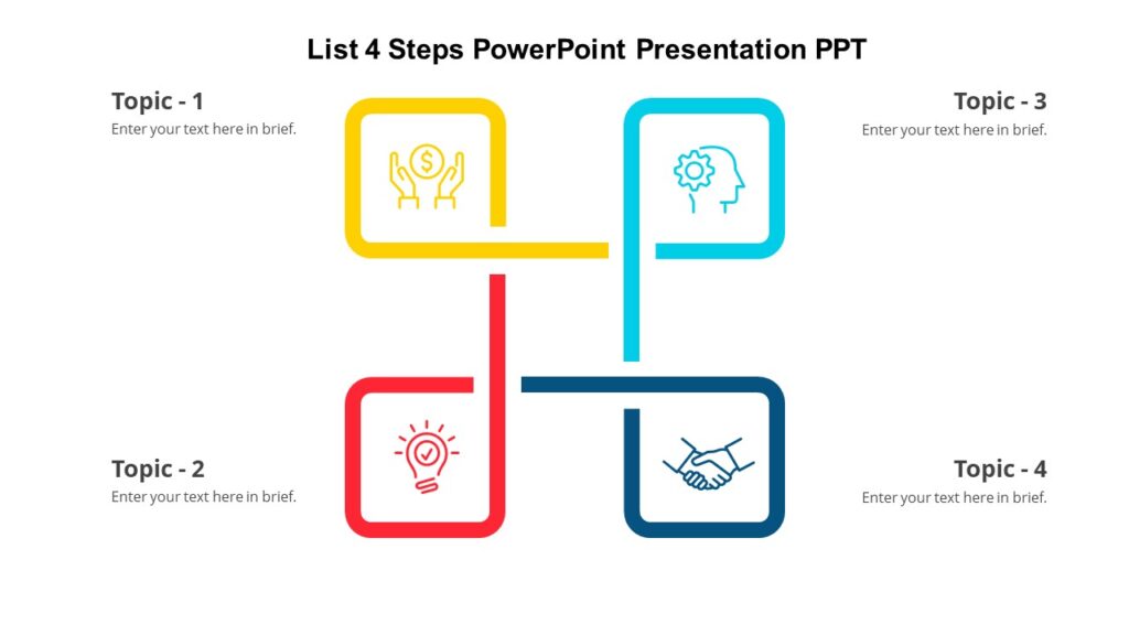 List 4 Steps PowerPoint Presentation PPT : 100% Editable PPTx