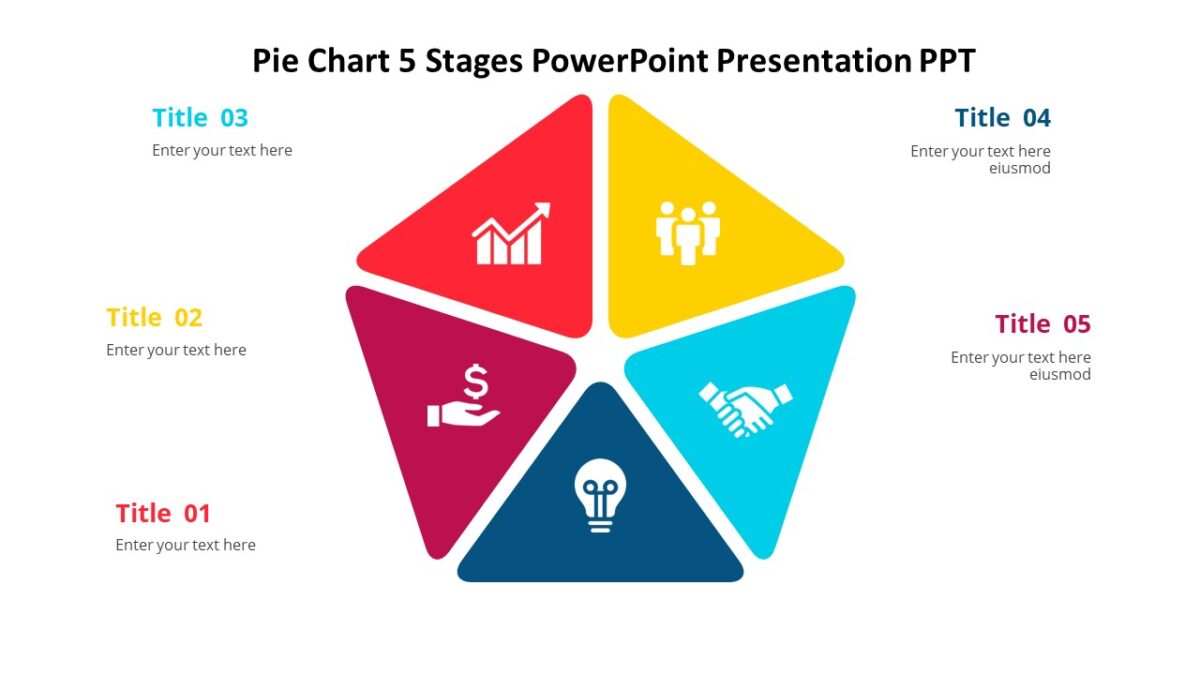 Pie Chart 5 Stages PowerPoint Presentation PPT : 100% Editable PPTx