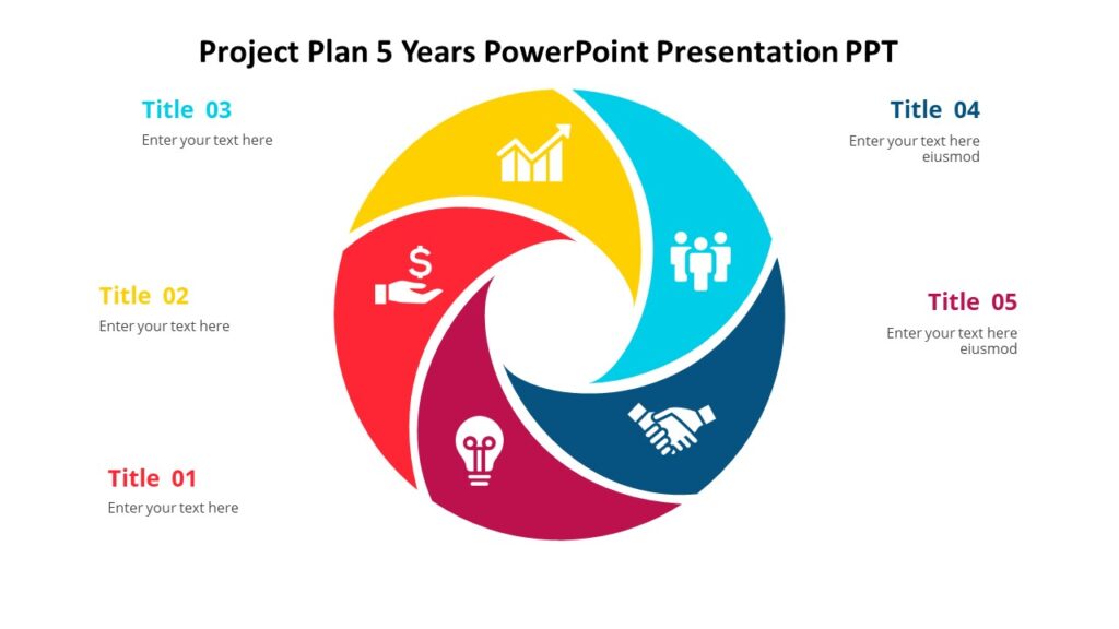 Project Plan 5 Years PowerPoint Presentation PPT : 100% Editable PPTx