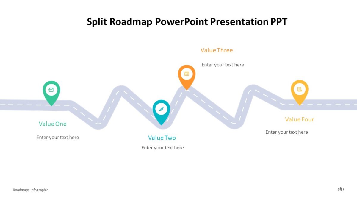 Split Roadmap PowerPoint Presentation PPT : 100% Editable PPTx
