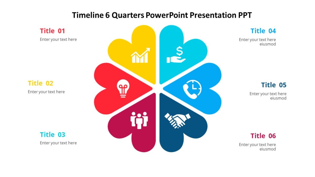 Timeline 6 Quarters PowerPoint Presentation PPT : 100% Editable PPTx