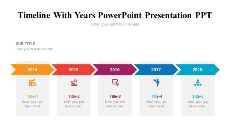 Timeline With Years PowerPoint Presentation PPT : 100% Editable PPTx