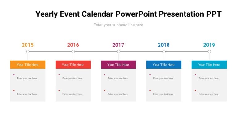 Yearly Event Calendar PowerPoint Presentation PPT : 100% Editable PPTx
