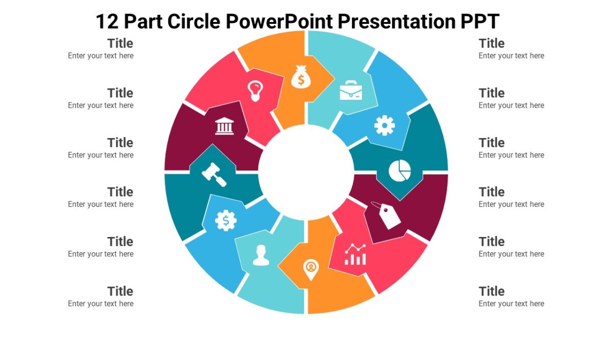 12 Part Circle PowerPoint Presentation PPT : 100% Editable PPTx