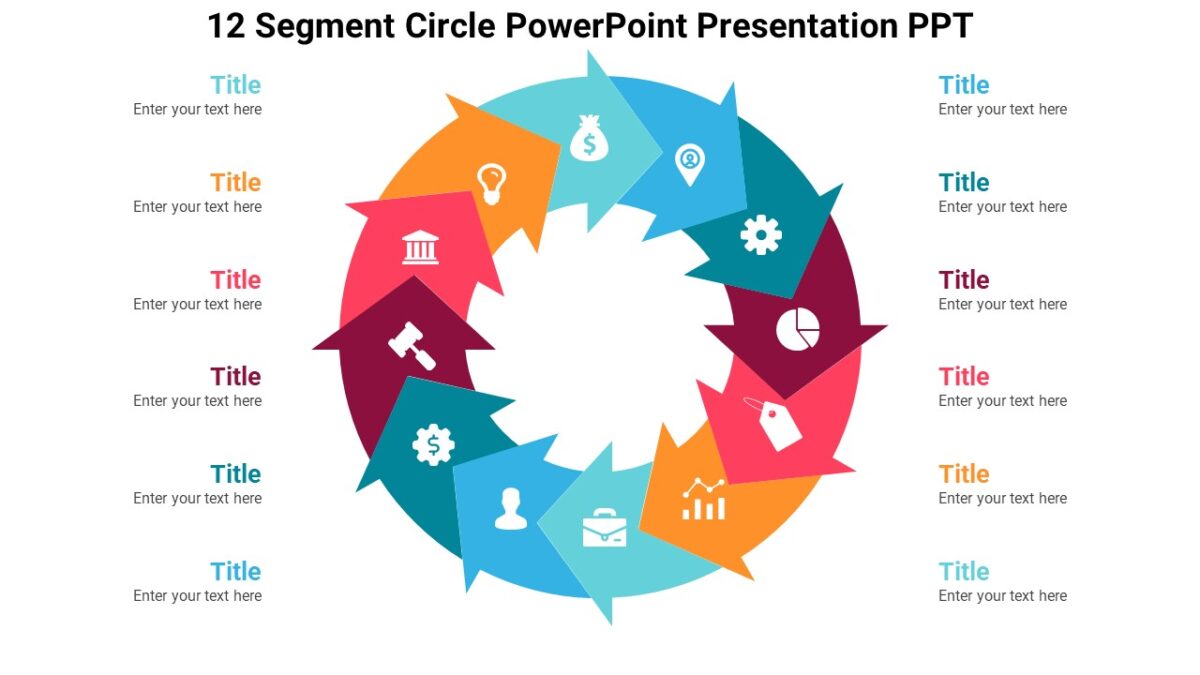 12 Segment Circle PowerPoint Presentation PPT : 100% Editable PPTx