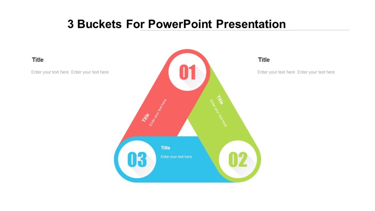 3 Buckets For PowerPoint Presentation : 100% Editable PPTx