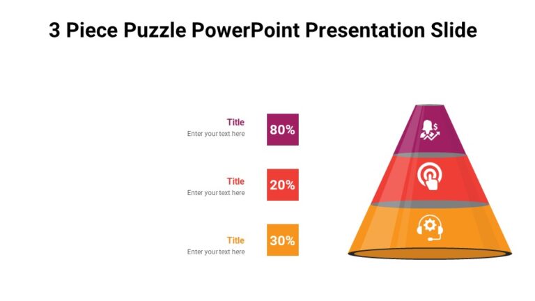 3 Piece Puzzle PowerPoint Presentation Slide : 100% Editable PPTx