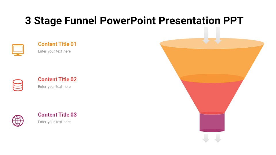 3 Stage Funnel PowerPoint Presentation PPT - PPTUniverse