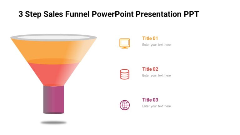 3 Step Sales Funnel PowerPoint Presentation PPT : 100% Editable PPTx