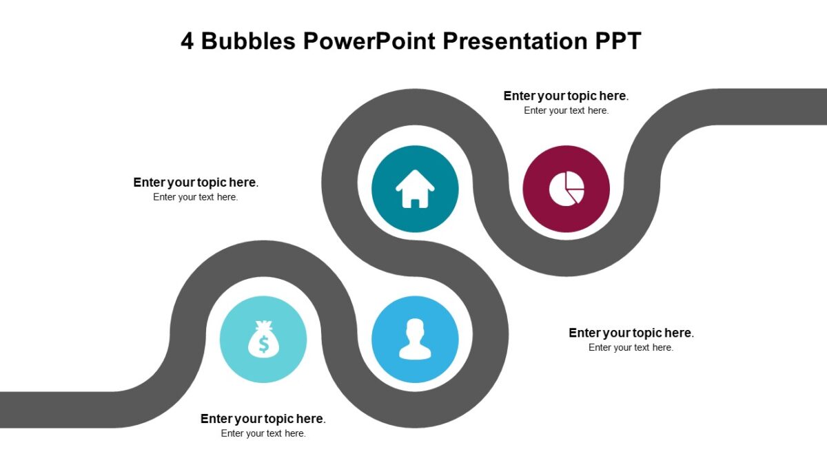 4 Bubbles PowerPoint Presentation PPT : 100% Editable PPTx