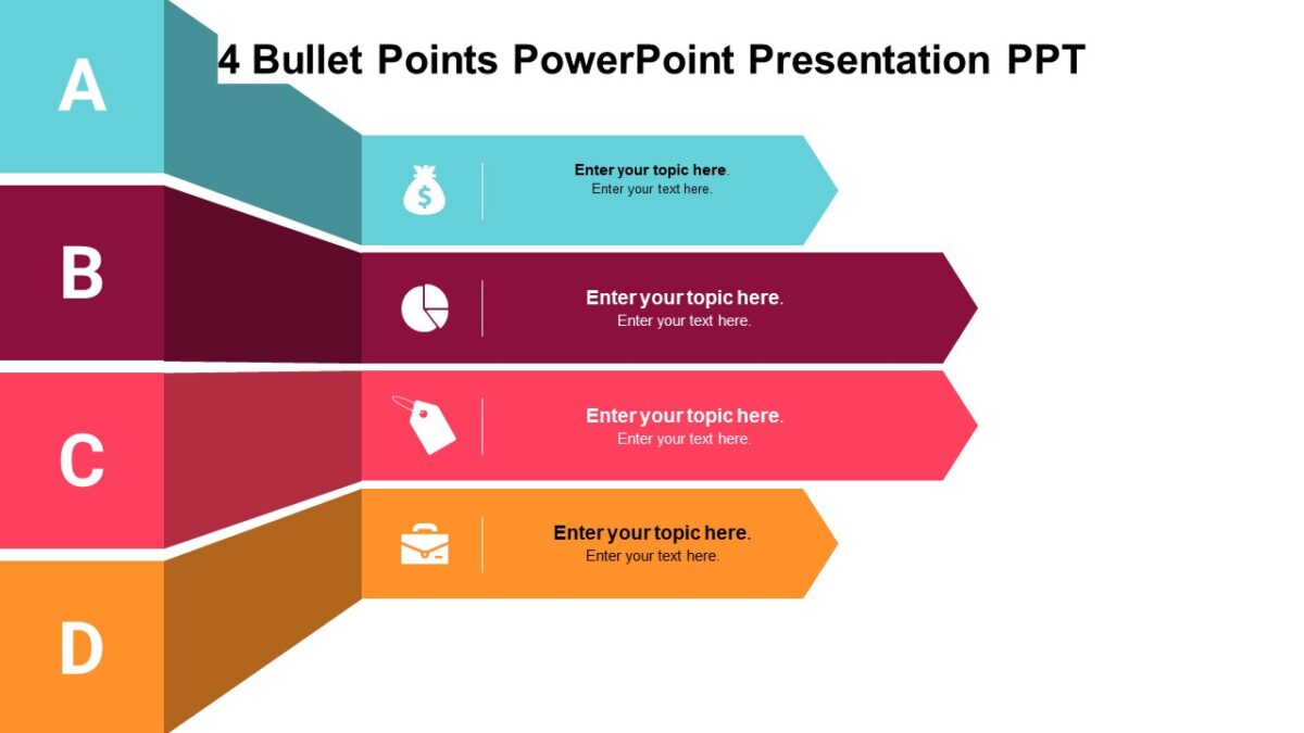 4 Bullet Points PowerPoint Presentation PPT : 100% Editable PPTx