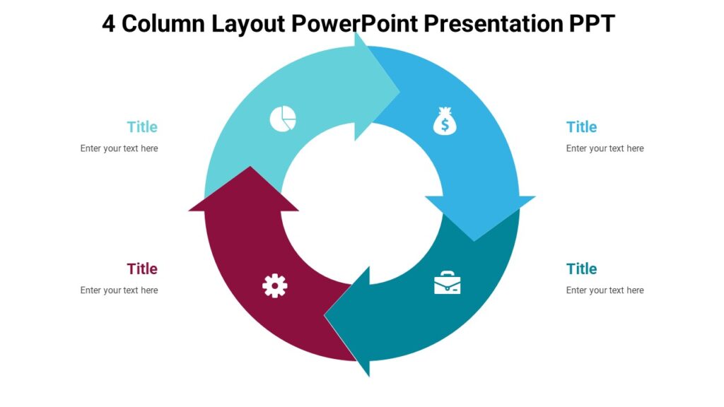4 Column Layout PowerPoint Presentation PPT : 100% Editable PPTx
