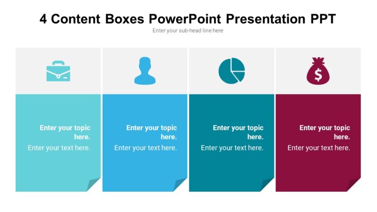 4 Content Boxes PowerPoint Presentation PPT : 100% Editable PPTx