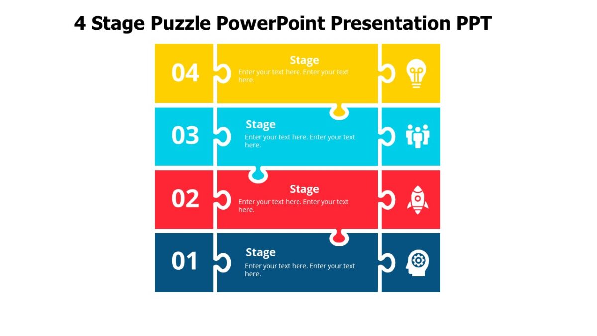 4 Stage Puzzle PowerPoint Presentation PPT : 100% Editable PPTx