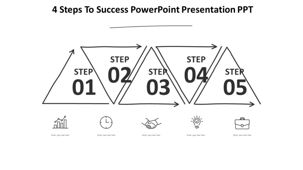 4 Steps To Success PowerPoint Presentation PPT : 100% Editable PPTx