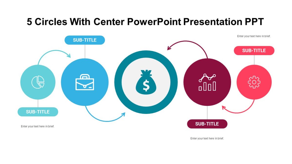 5 Circles With Center PowerPoint Presentation PPT : 100% Editable PPTx