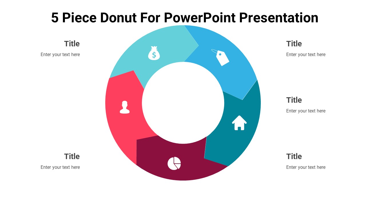 5 Piece Donut For PowerPoint Presentation - PPTUniverse