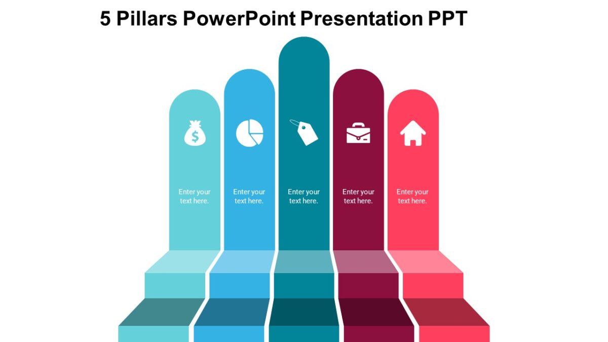 5 Pillars PowerPoint Presentation PPT : 100% Editable PPTx