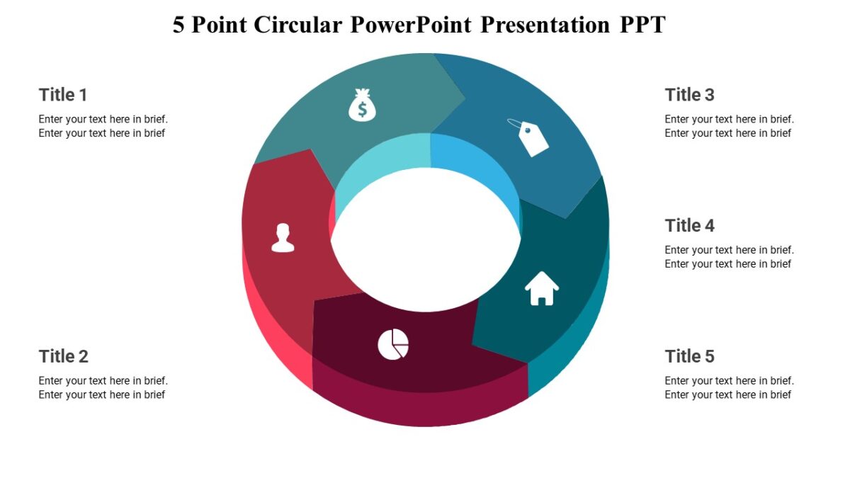 5 Point Circular PowerPoint Presentation PPT : 100% Editable PPTx