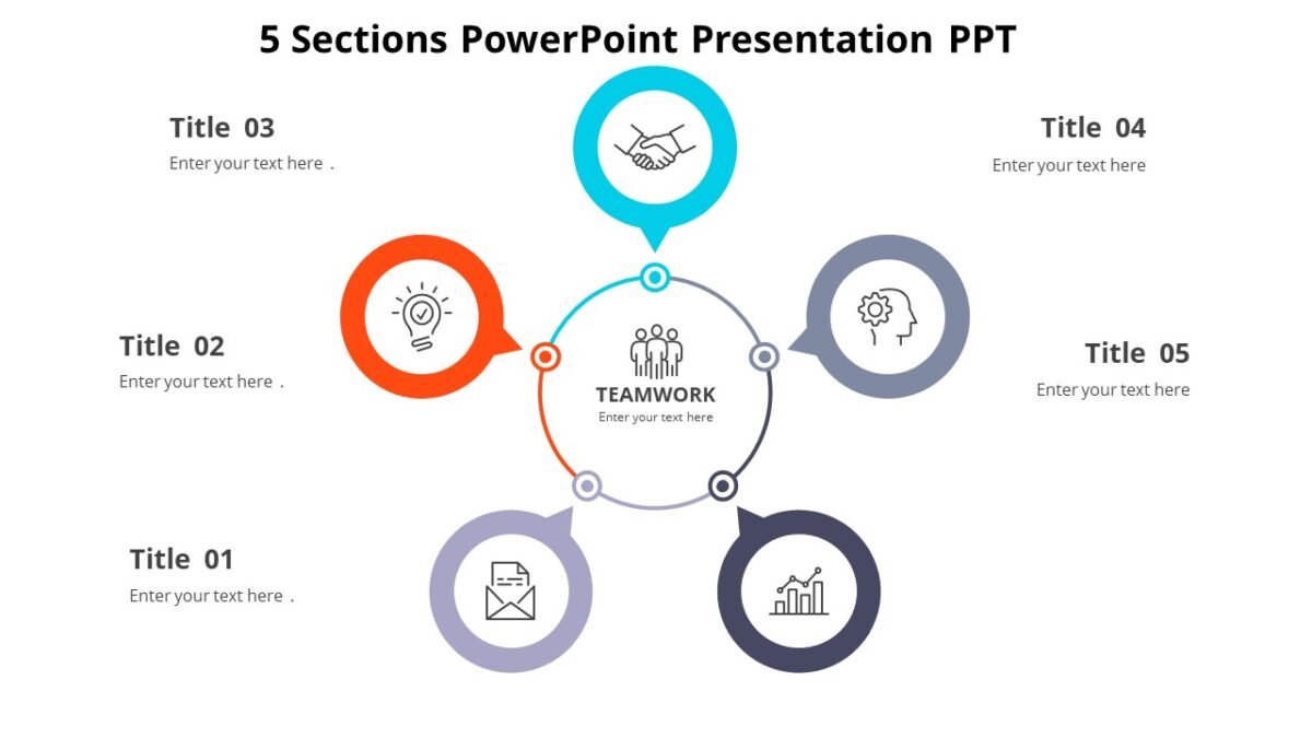 5 Sections PowerPoint Presentation PPT - PPTUniverse