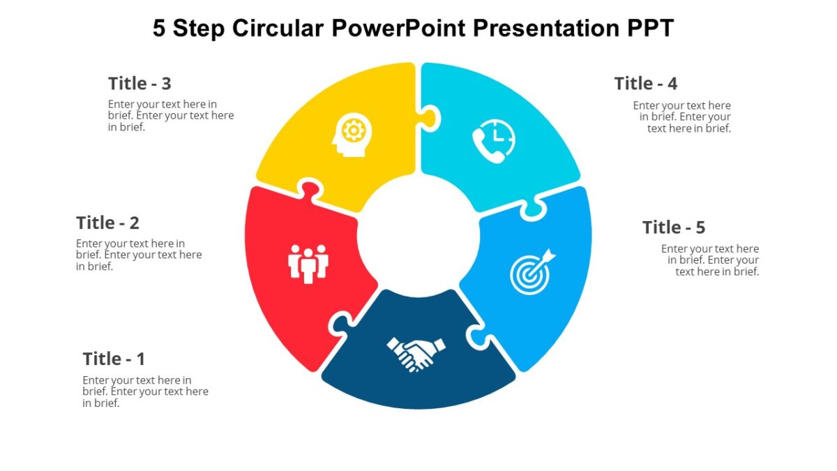 5 Step Circular PowerPoint Presentation PPT : 100% Editable PPTx