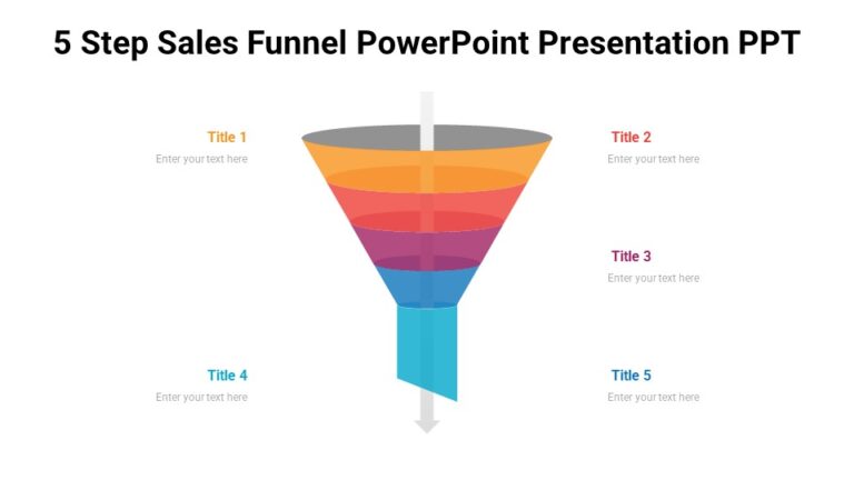 5 Step Sales Funnel PowerPoint Presentation PPT : 100% Editable PPTx