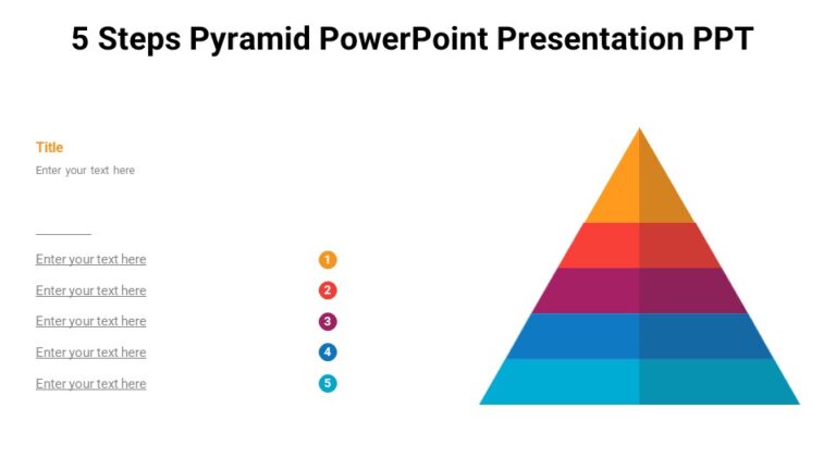 5 Steps Pyramid PowerPoint Presentation PPT : 100% Editable PPTx