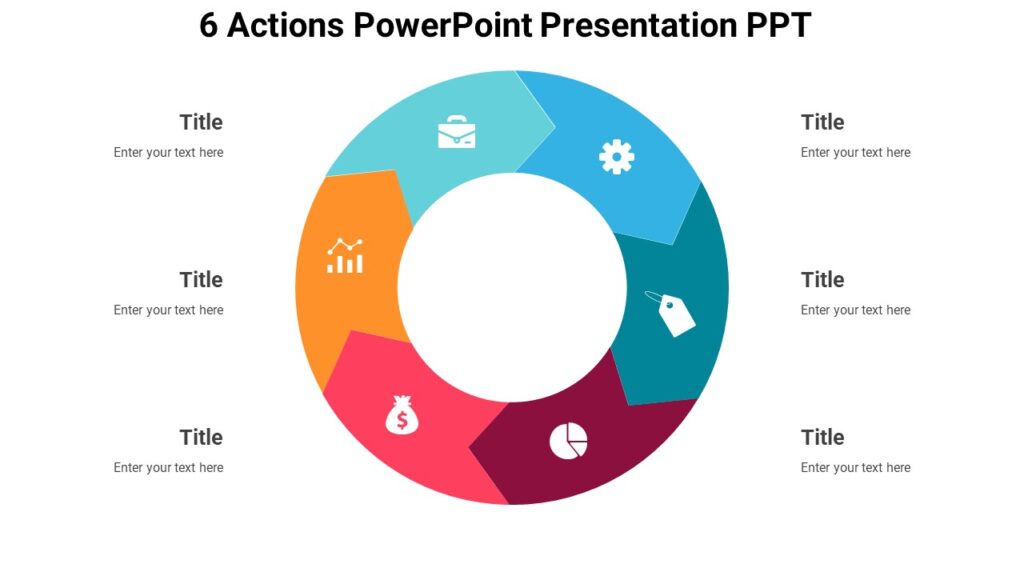 6 Actions PowerPoint Presentation PPT : 100% Editable PPTx
