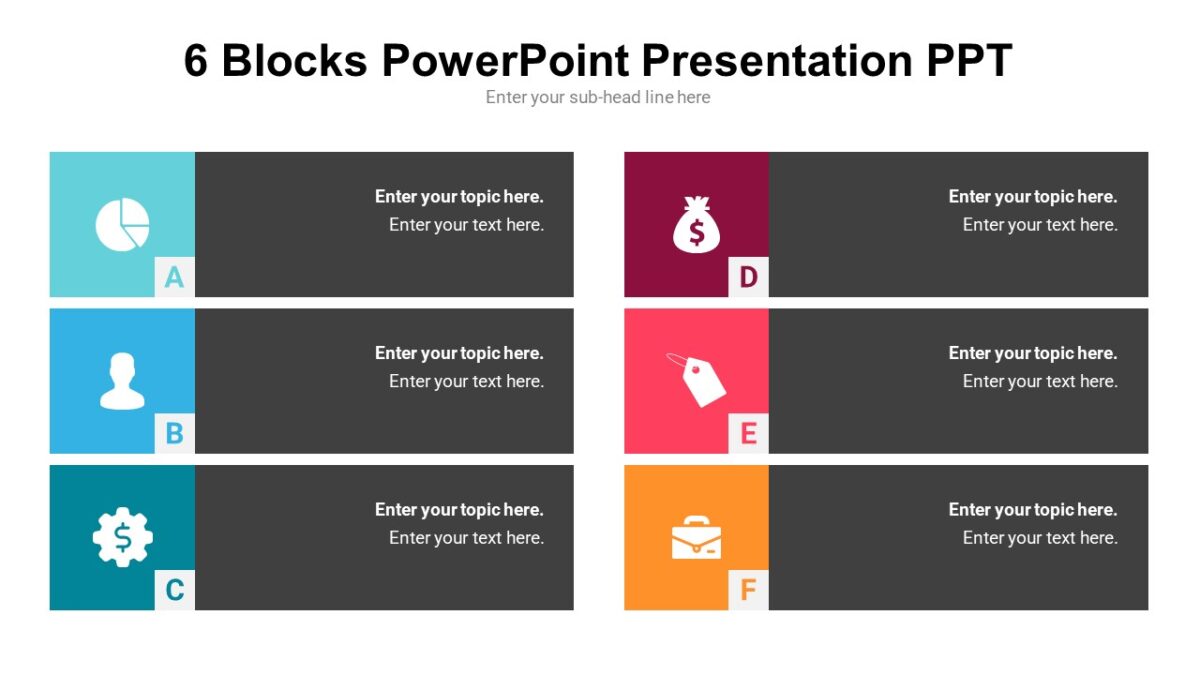 6 Blocks PowerPoint Presentation PPT - PPTUniverse