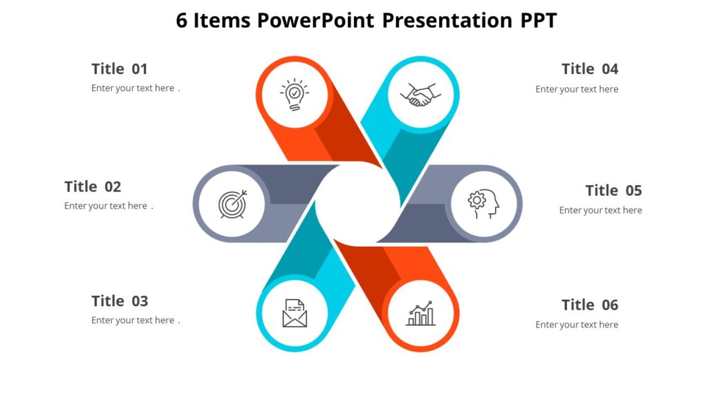 6 Items PowerPoint Presentation PPT : 100% Editable PPTx