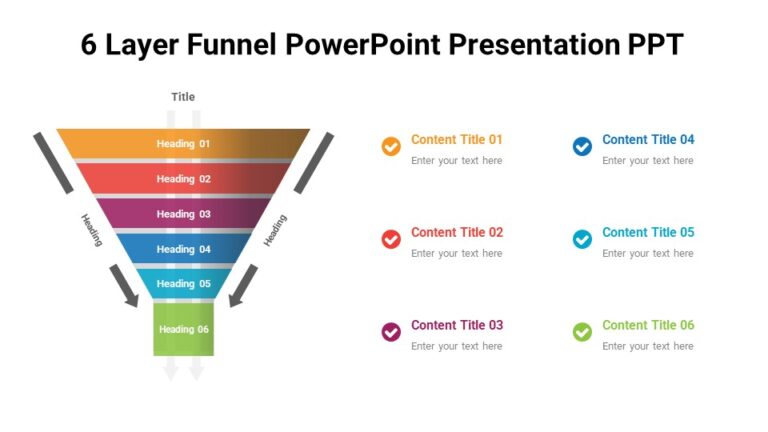 6 Layer Funnel PowerPoint Presentation PPT : 100% Editable PPTx