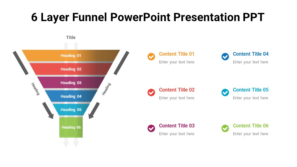 6 Layer Funnel PowerPoint Presentation PPT - PPTUniverse