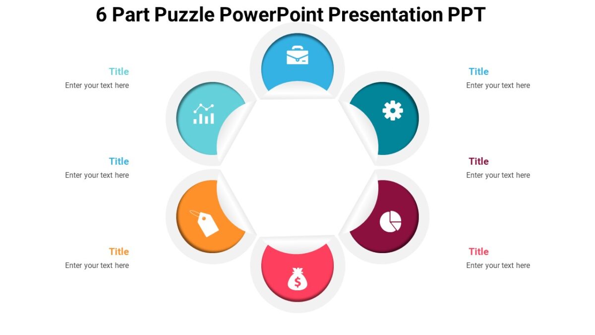 6 Part Puzzle PowerPoint Presentation PPT : 100% Editable PPTx