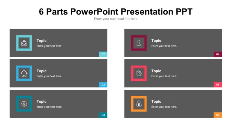 6 Parts PowerPoint Presentation PPT : 100% Editable PPTx
