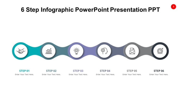 6 Step Infographic PowerPoint Presentation PPT : 100% Editable PPTx