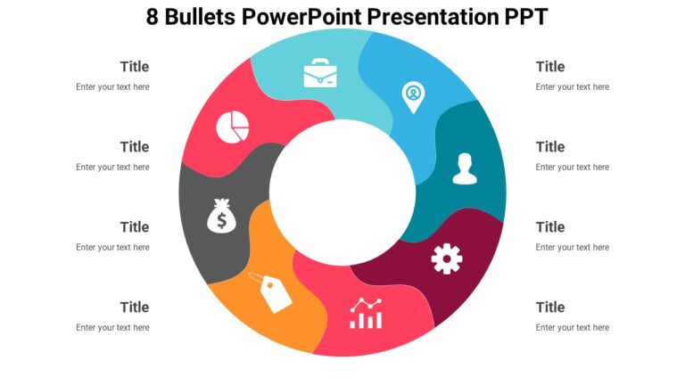 8 Bullets PowerPoint Presentation PPT : 100% Editable PPTx