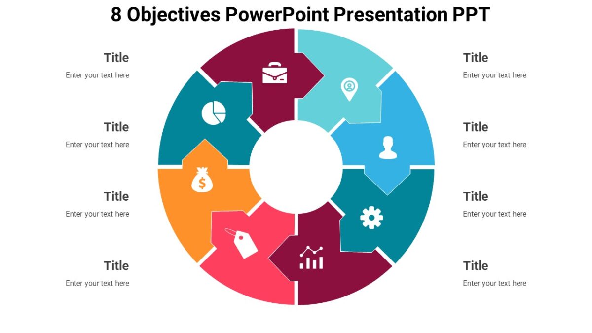 8 Objectives PowerPoint Presentation PPT : 100% Editable PPTx