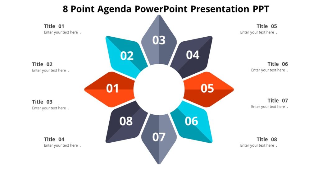 8 Point Agenda PowerPoint Presentation PPT : 100% Editable PPTx