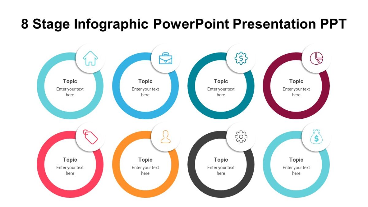 8 Stage Infographic PowerPoint Presentation PPT : 100% Editable PPTx